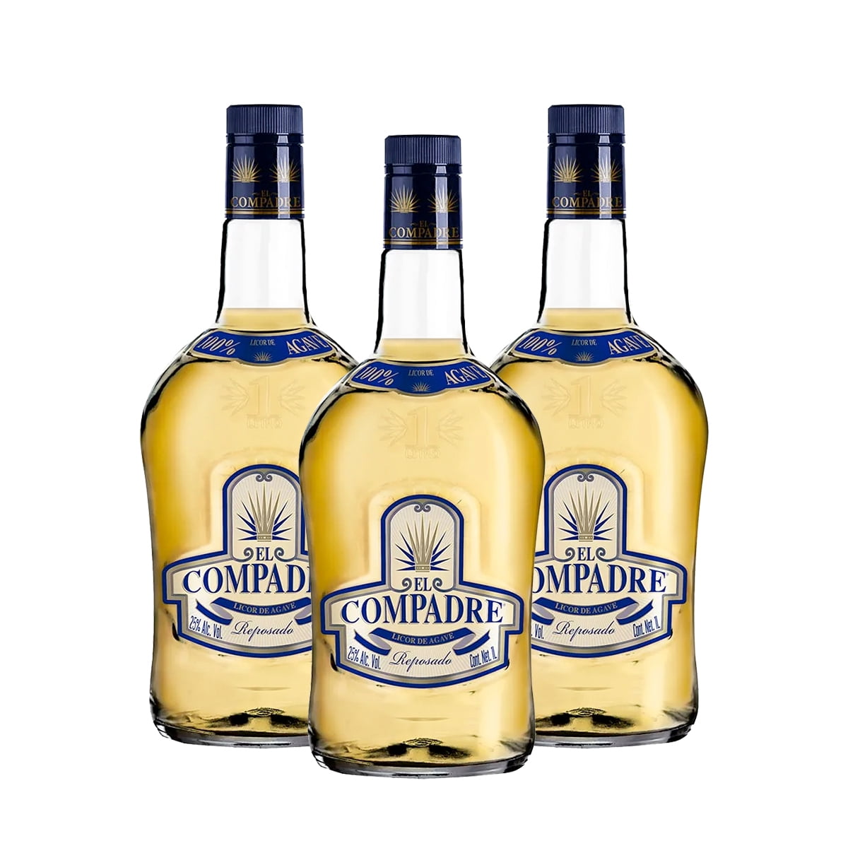Pack De 3 Licor De Agave El Compadre 1Lt | Bodega Aurrera en línea