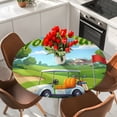 Cartoon Golf Round Tablecloth 45-54 Inch Round Fitted Table Cloth with ...