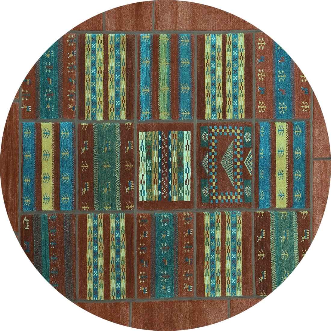 Ahgly Company Indoor Round Abstract Light Blue Contemporary Area Rugs ...