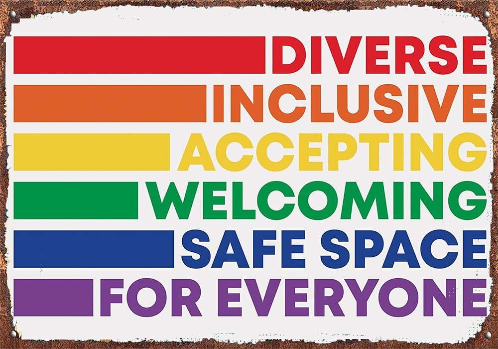 Vintage Decorative Metal Signs Diverse Inclusive Accepting Welcoming ...