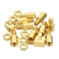 Uxcell 10mm+6mm M5 Standoff Screws 20 Pack Brass Hex Standoffs Nuts ...