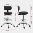 KLASIKA Swivel Stool Low Back Adjustable Height with Footrest Wheels ...