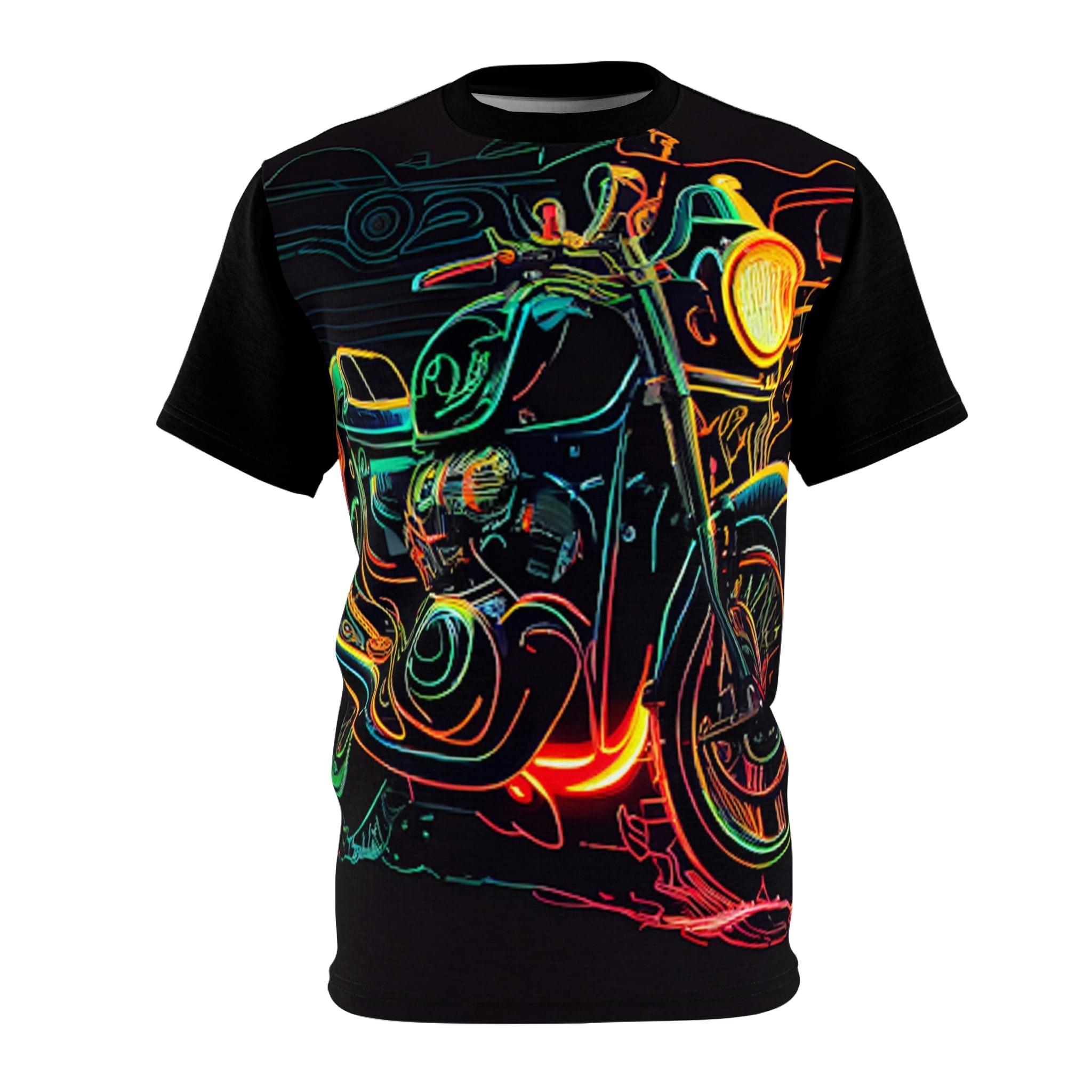 Retro Neon Lights Classic Motorcycle: A Vintage Style Ride (S-3XL ...
