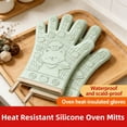 1 Set 2Pcs Extended Thick Heat Resistant Silicone Oven Mitts, Non-Slip ...
