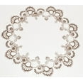 Cocoa Earth Tone and White Jacquard Table Topper (23" Round) - Walmart.com