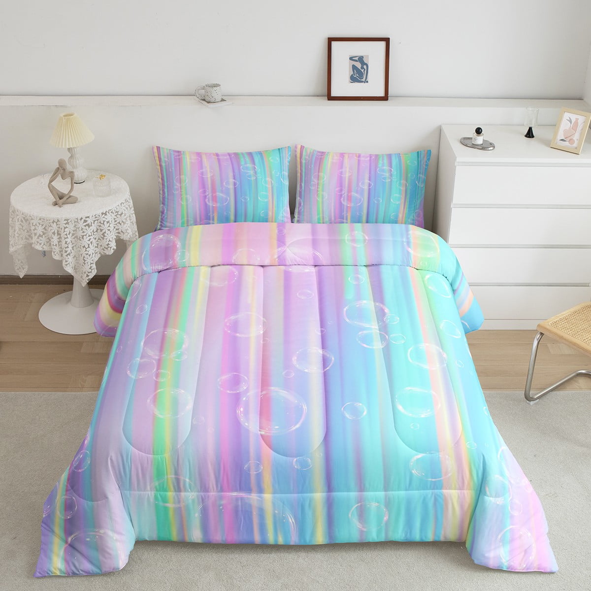 Click here for Yst Ombre Striped Comforter Set Queen gradient Rai... prices
