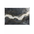 Black Marble Sun Shade Sail 6.5'X10' Modern Abstract Art Black Gold ...