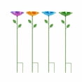 25 Inch Metal Flower Garden Stakes Bird Bath 4 Pack, Outdoor Garden ...