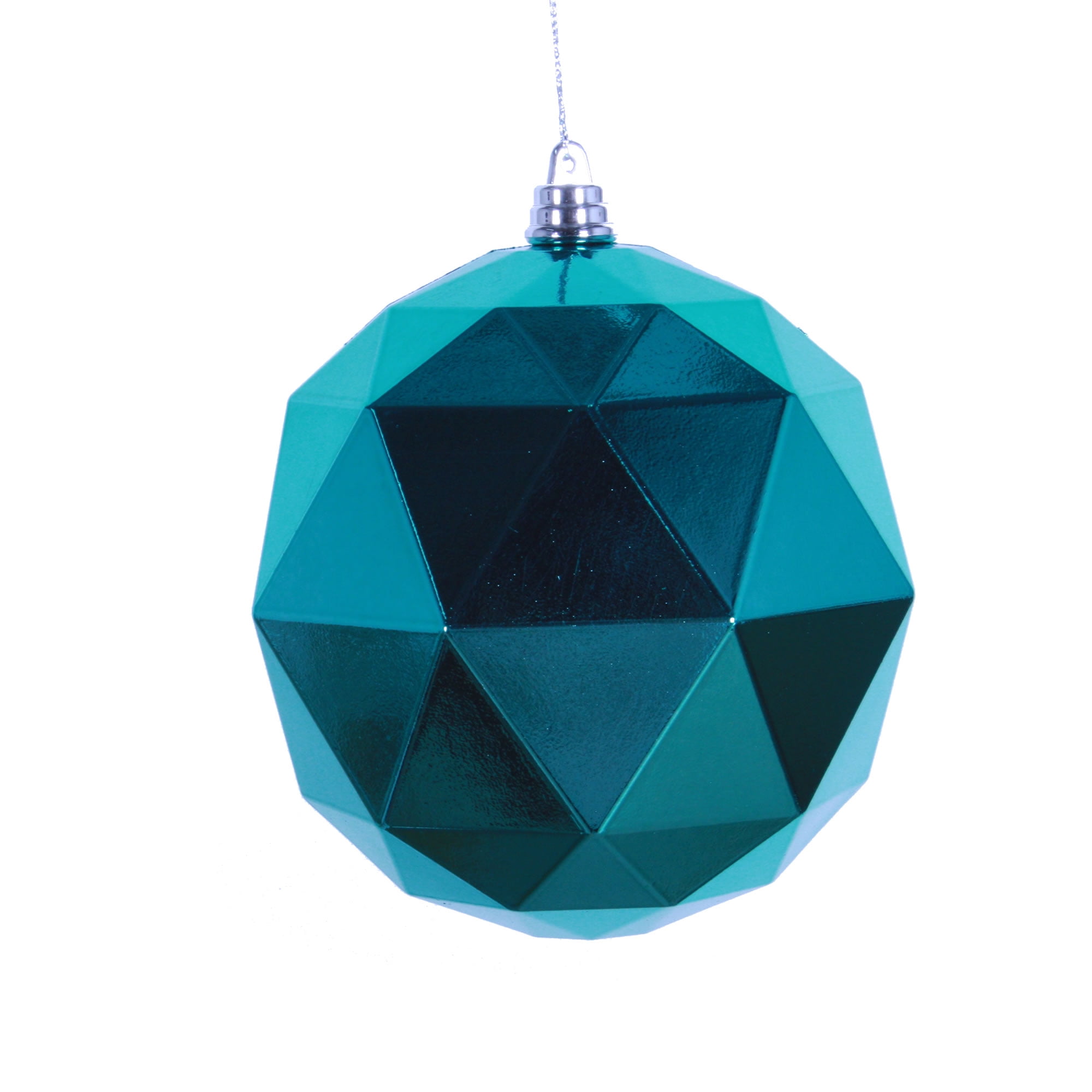 8" Teal Shiny Geometric Ball - Walmart.com