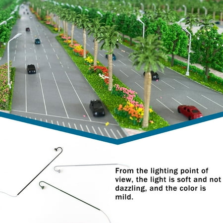 1:50 Scale Bend Head Street Lamps 3V/12V Model Making Layout LED Soft ...