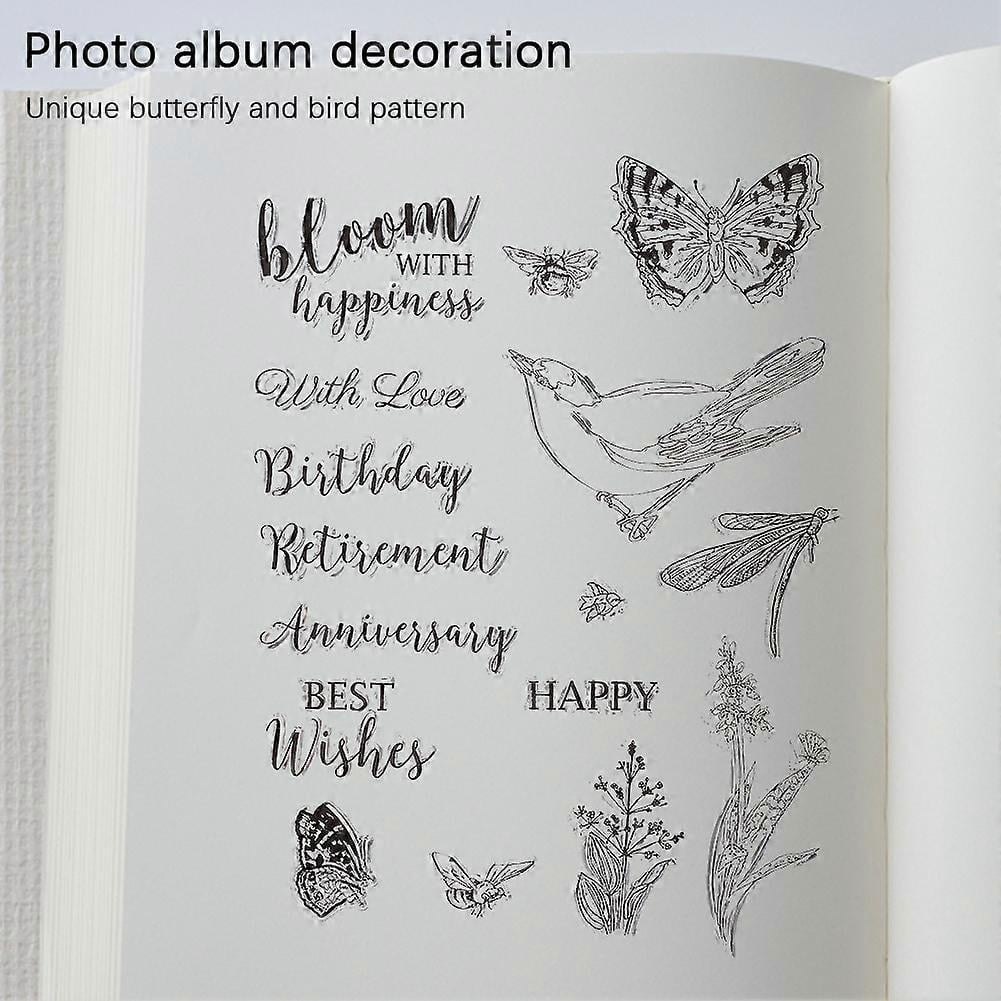 Transparent Rubber Stamp Butterfly Seal W/Cutting Die DIY for Scrapbook ...