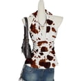 AJGRHE Women's Cow Print Zebra Halter Short Rompers Deep V Neck ...