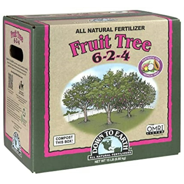 Down to Earth Organic Fruit Tree Fertilizer Mix 6-2-4, 15lb - Walmart.com