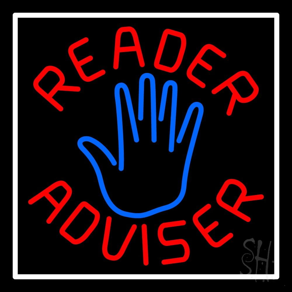 Red Reader Advisor White Border LED Neon Sign 16" Tall x 16" Wide ...