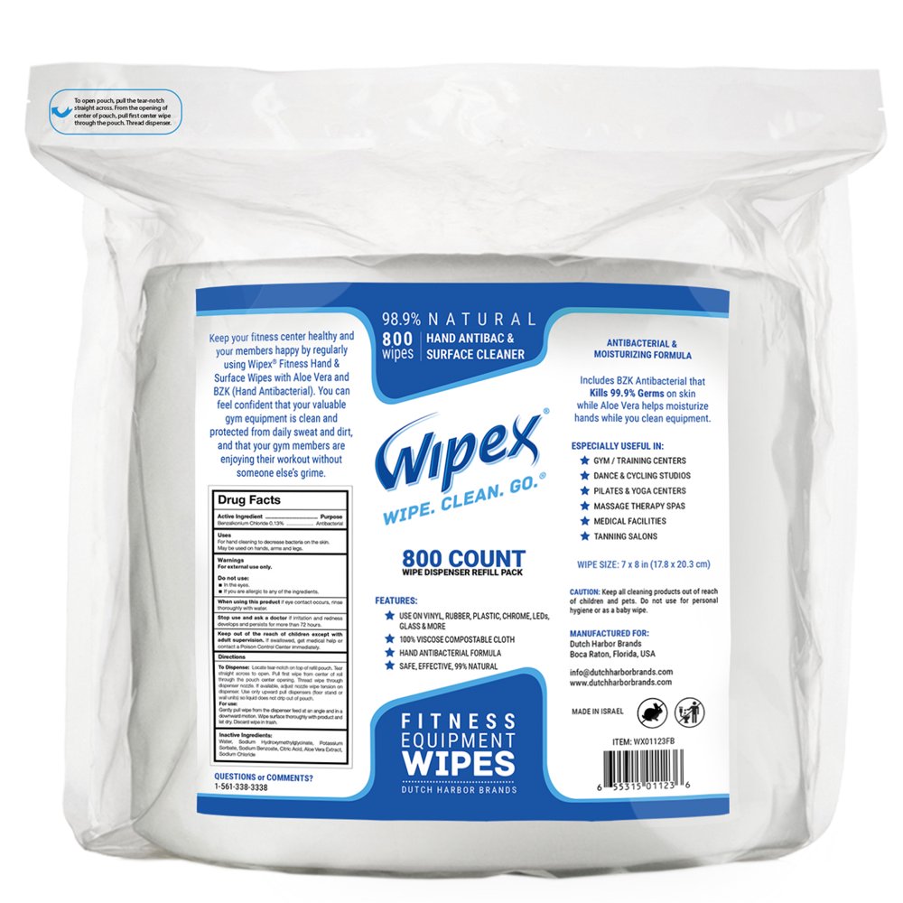 Wipex Gym & Fitness Cleaning Wipes for Hand & Surfaces, 800 Count ...