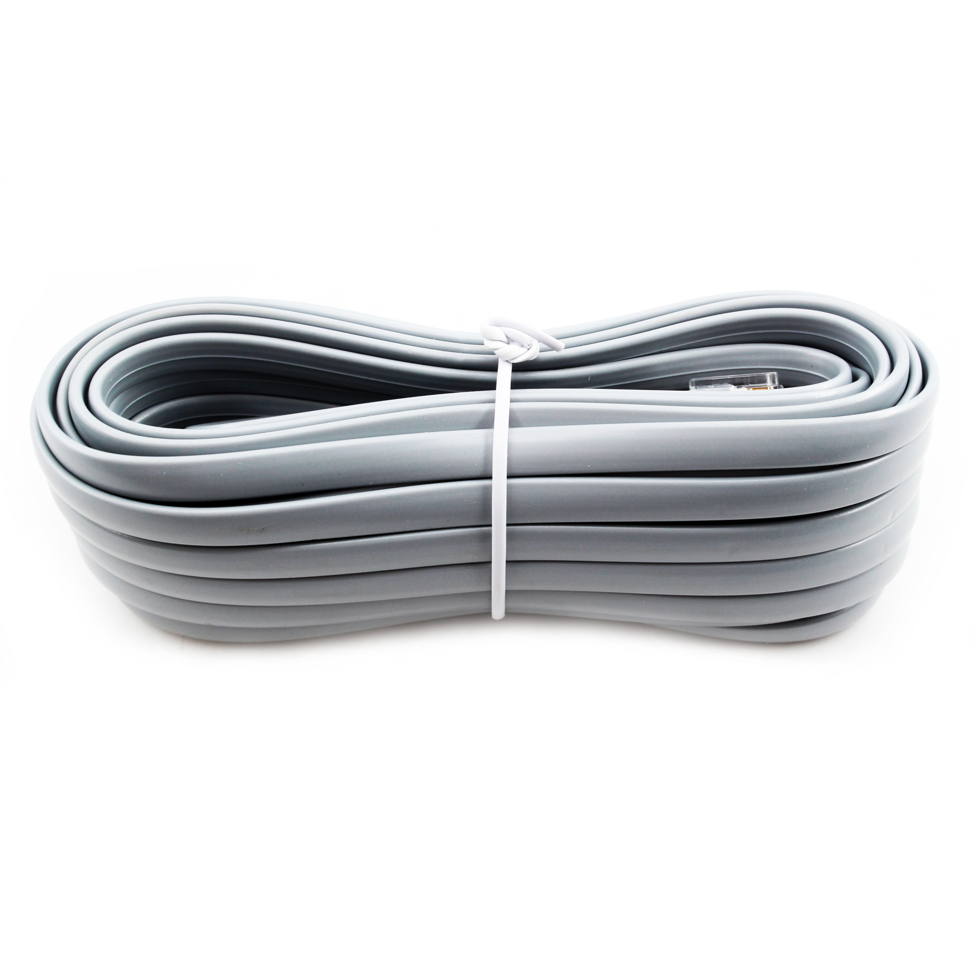 Straight RJ12 Voice Category-3 Patch Cable Assembly, RJ12-RJ12, Gray ...