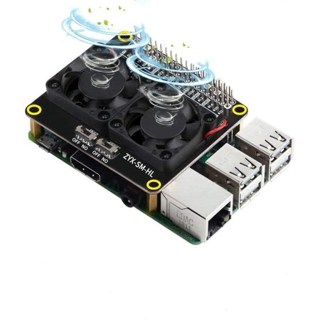 Raspberry Pi 4B Dual Cooling Fans and Automatic Discoloration ...