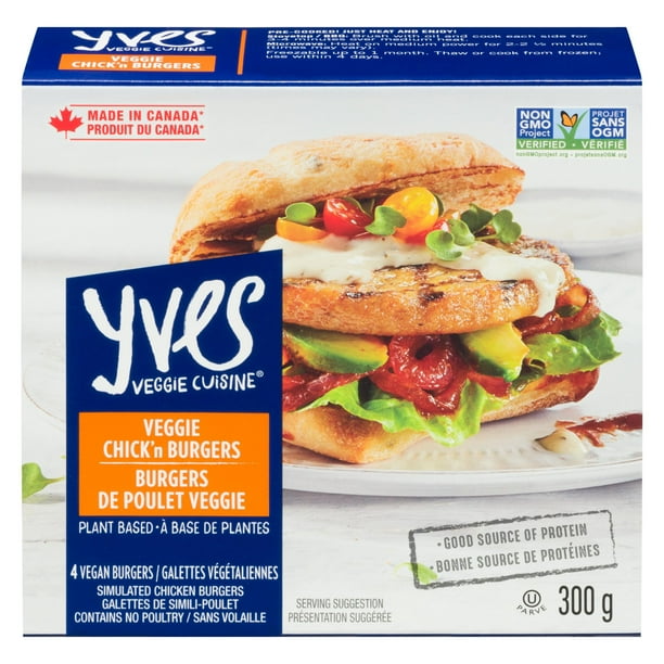 Yves Veggie Chicken Burgers, 300 g, Veggie Burgers - Walmart.ca