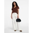 Time and Tru Women's Slub V Neck Tee with Short Sleeves, Sizes XS-XXXL ...