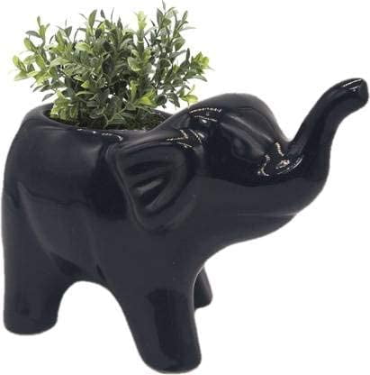 India Meets India Elephant Shaped Ceramic Planter Flower Pot Indoor ...