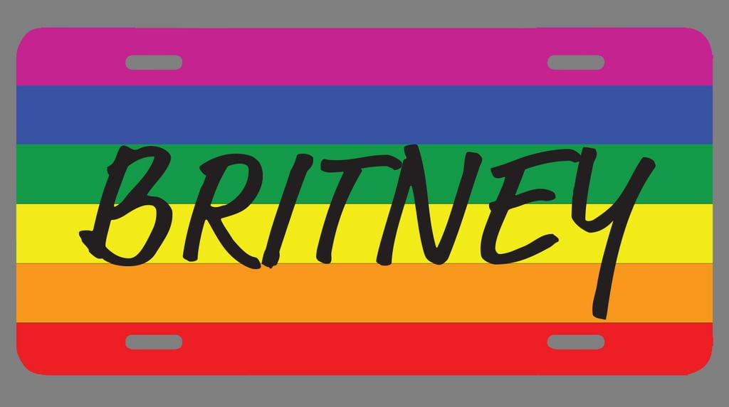 Britney Name Pride Flag Style License Plate Tag Vanity Novelty Metal ...
