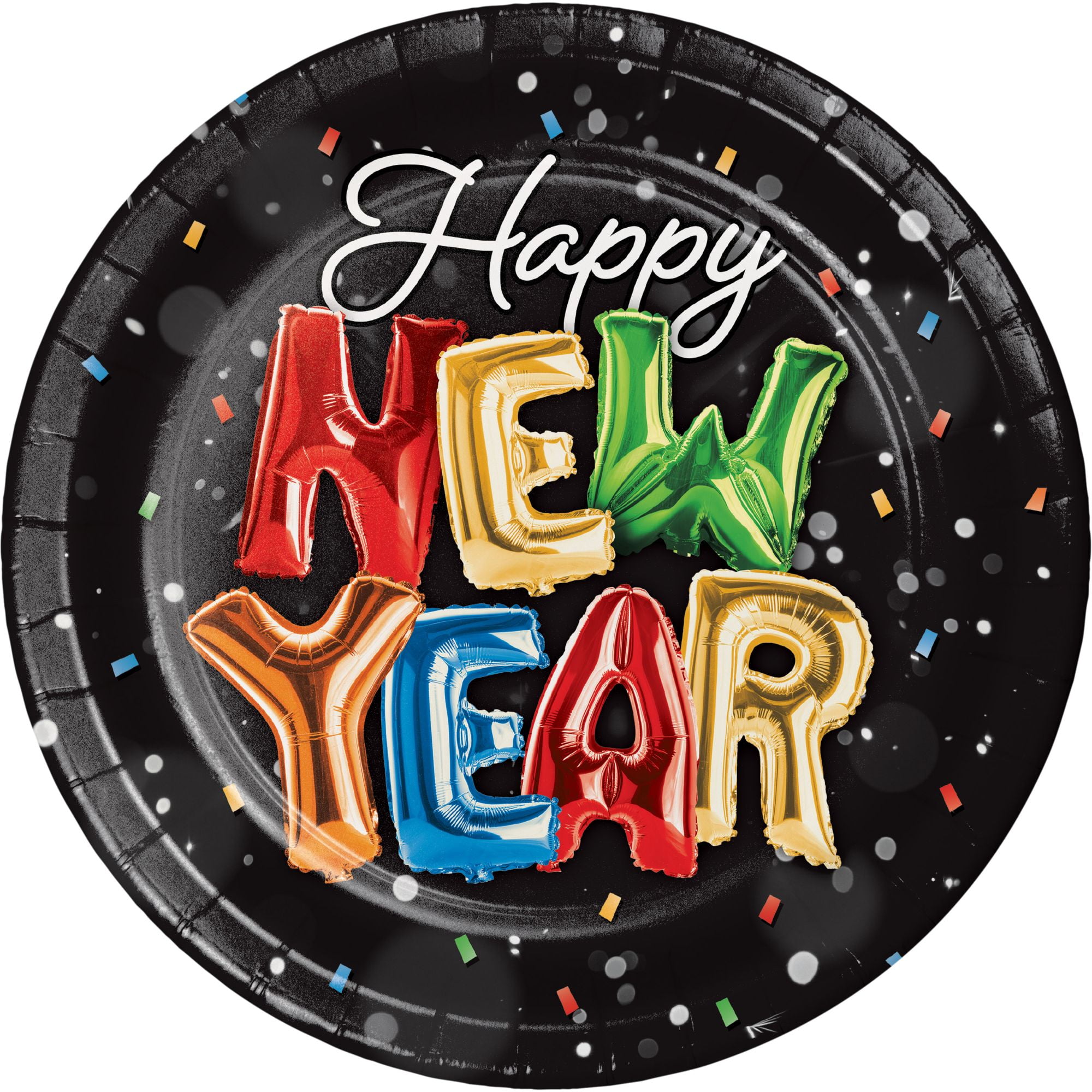 Creative Converting 339046 New Year Balloons Round Paper Plates, 8 ...