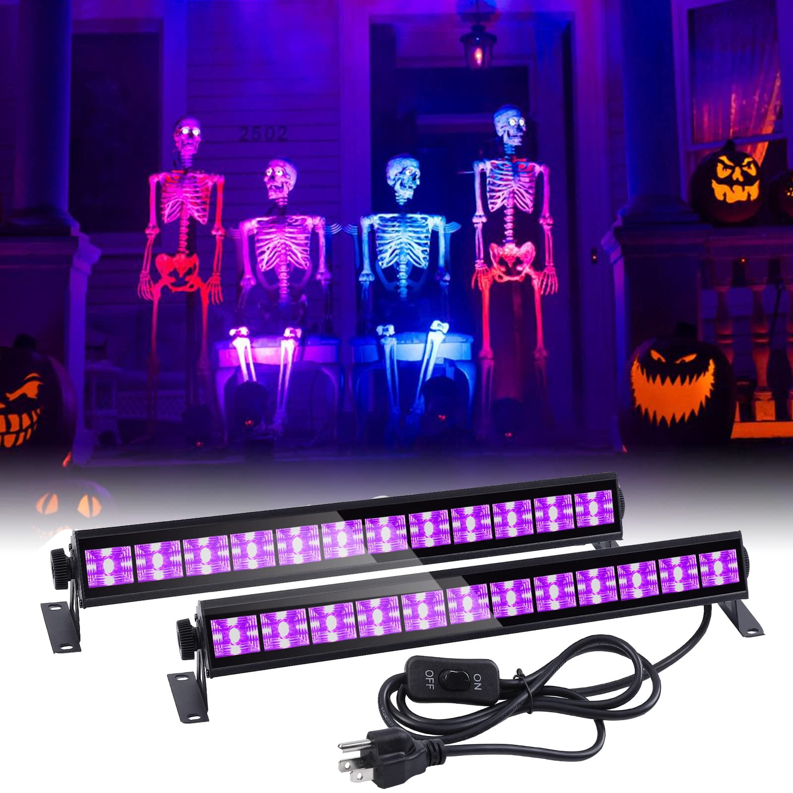 Black Light for Glow Party, 36W 12 LEDs UV Blacklight Bar, Party ...