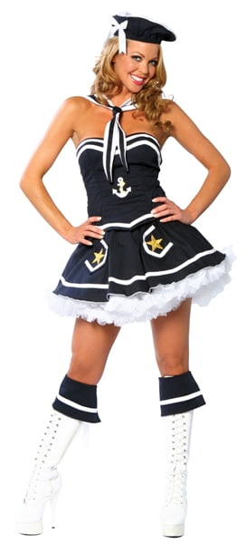 Buy Sexy Adult Womens Halloween Costume Pin Up Navy Sailor Girl Dress