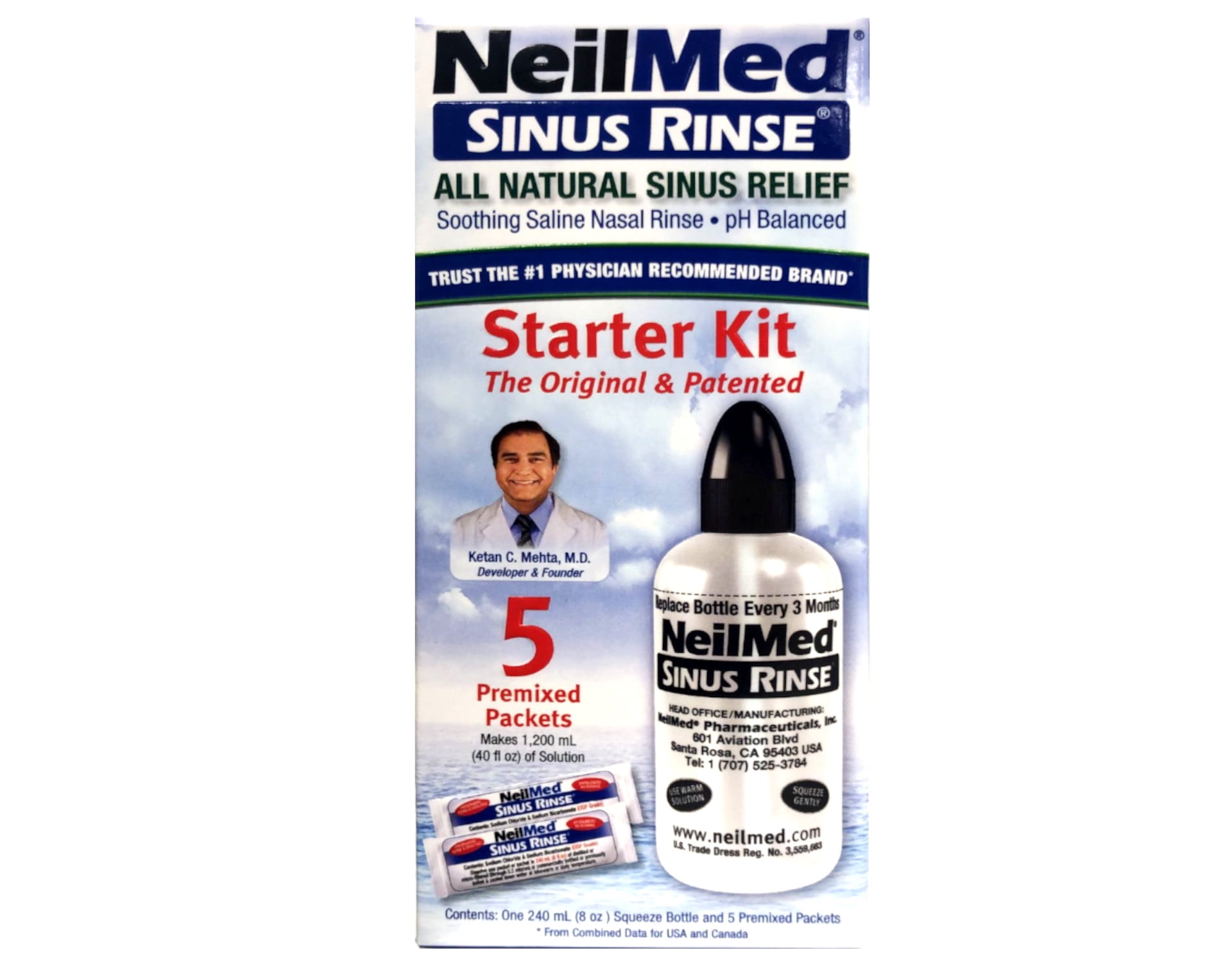 NeilMed Sinus Rinse Starter Kit (5 packets) - Walmart.com