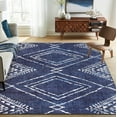 ReaLife Rugs Machine Washable Printed Moroccan Diamond Blue Eco ...