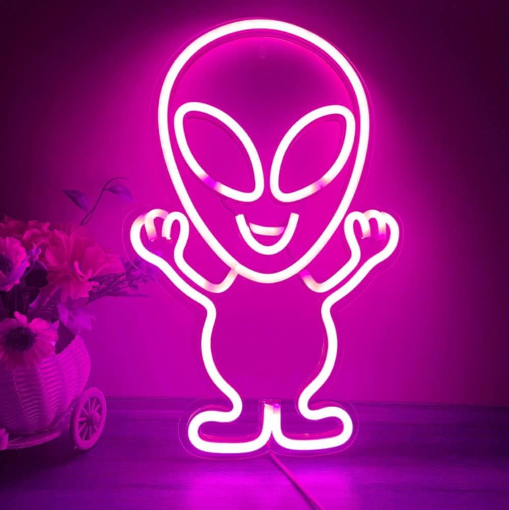 LINLIN Neon Night Light, LED Neon Signs Night Light Alien Neon Lights ...