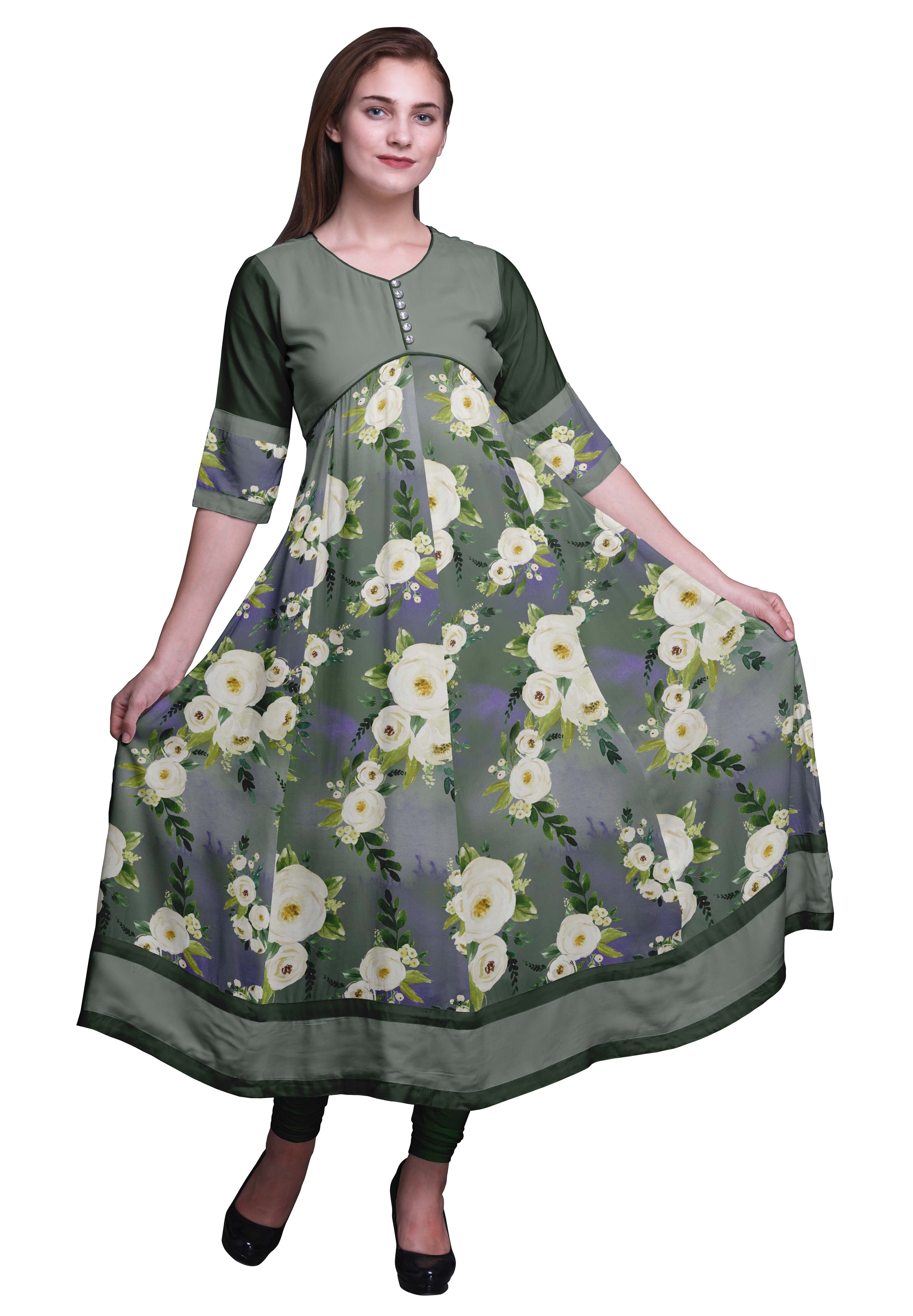 Casual Kurti 3/4 Mouw Bimba Indian Short Kurtis For Women Printed Tunic ...