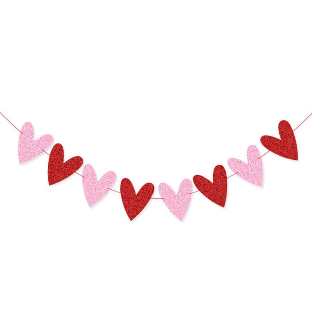 Happy Valentines Day Glitter Clipart Red