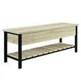Pemberly Row 48" Open-Top Storage Bench with Shoe Shelf in White Oak ...
