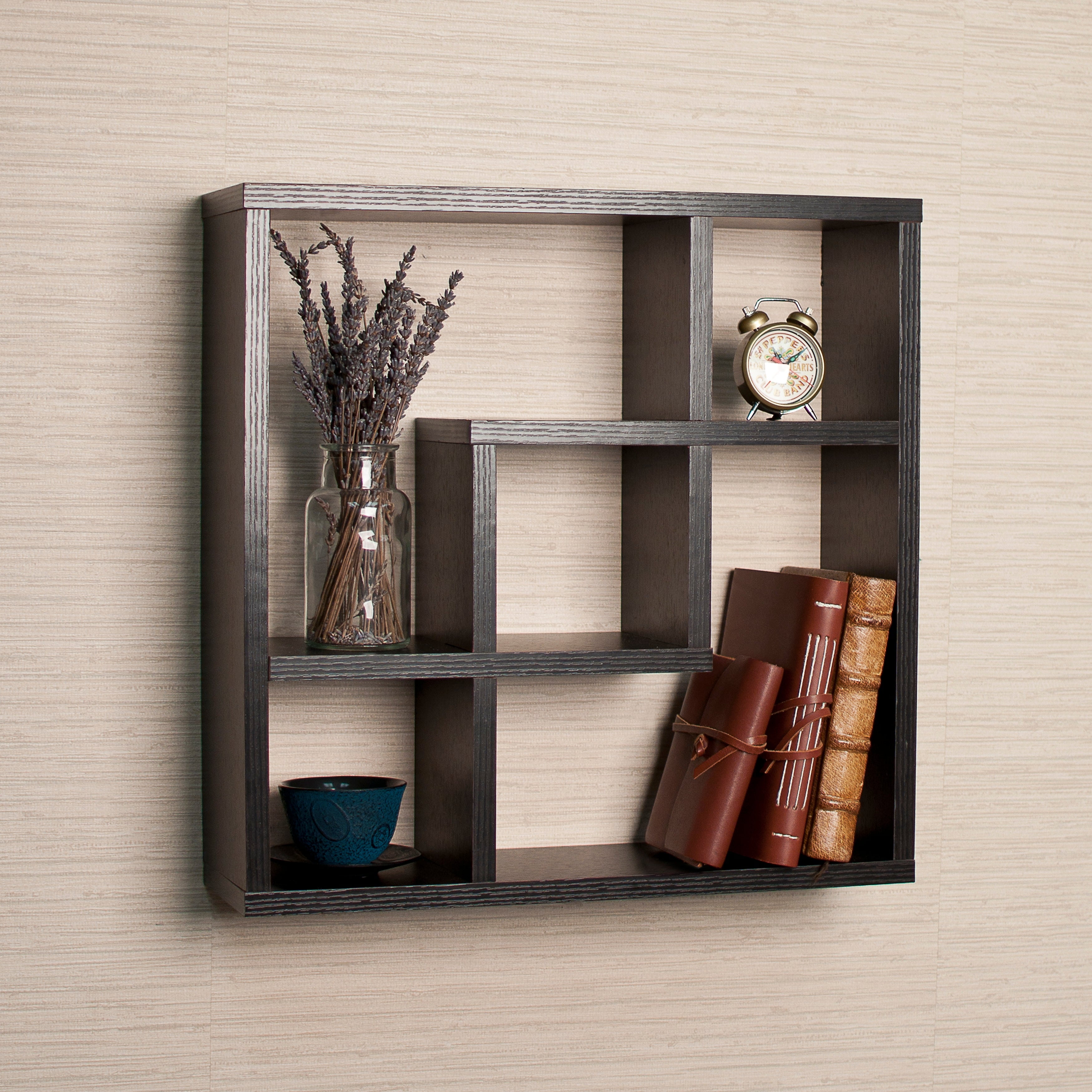 Geometric Square Wall Shelf with 5 Openings - Walmart.com