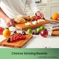 3-Piece Set Carbonized Wood Butcher Block Cutting Board Set with Juice ...