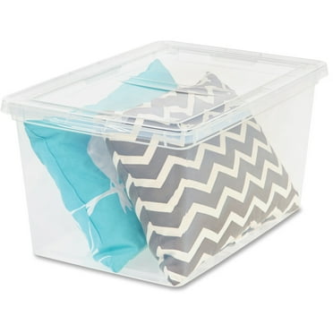 Super Stacker File Box-14.5"X10.5"X11.25" Clear/Blue Handles - Walmart.com