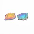 201 Stainless Steel Pendants Heart Rainbow Color 30x23x1.5mm Hole: 1 ...