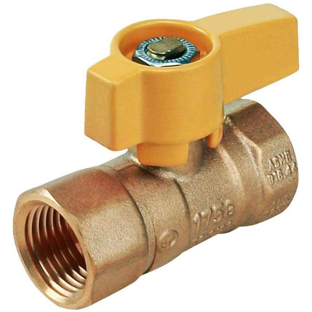 Midline Valve YFIP34 Premium Brass Gas Ball Valve, with Yellow Aluminum ...