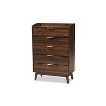 Baxton Studio Ramiel Mid-Century Modern Ash Walnut Finished Wood and ...