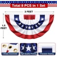 8 Pack USA Pleated Bunting Fan Flags 1.5x3 Ft - American US Flag for ...