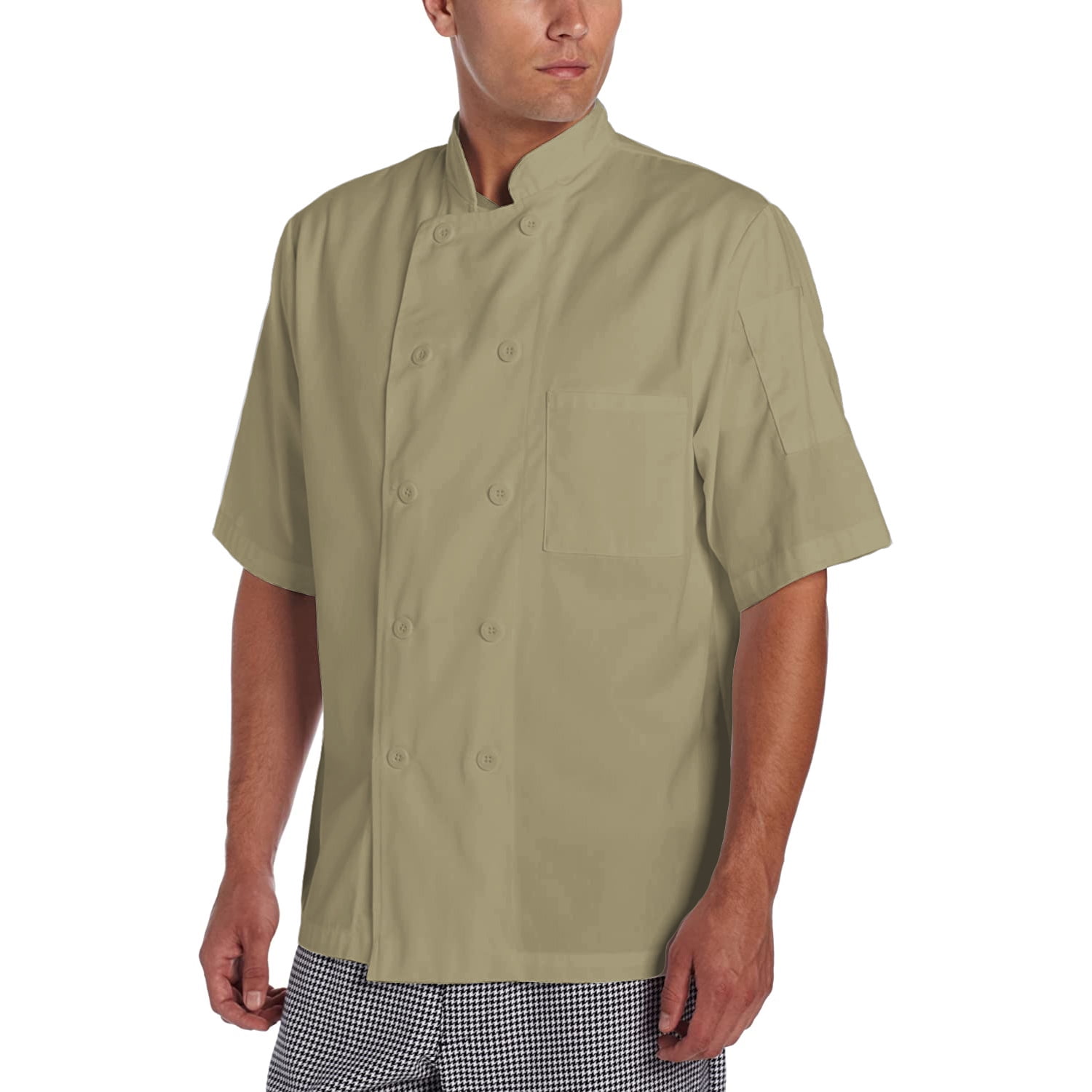 Chef Code Basic Short Sleeve Chef Coat with Pearl Buttons, Chef Jacket ...