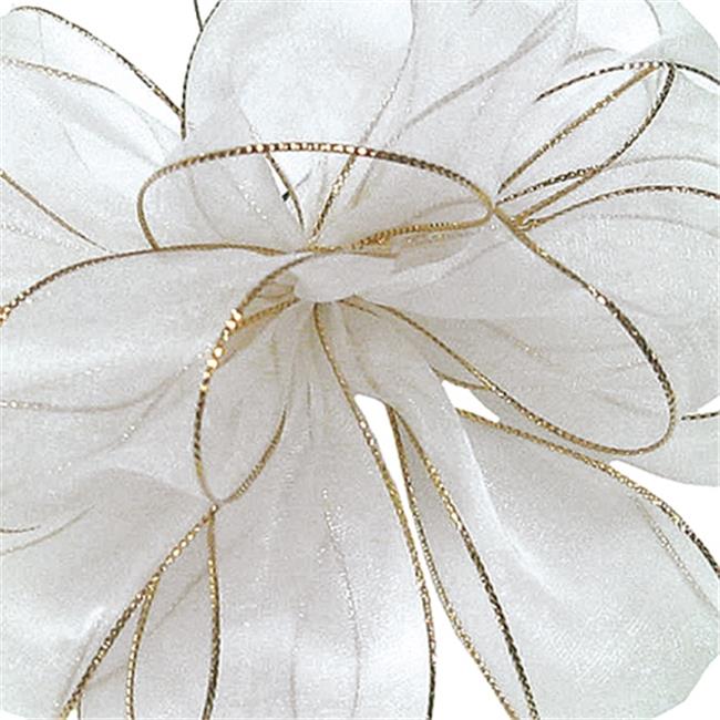 Offray 139660 0. 62 inch Chic Ribbon - 25 Yards, White & Gold - No. 3 ...