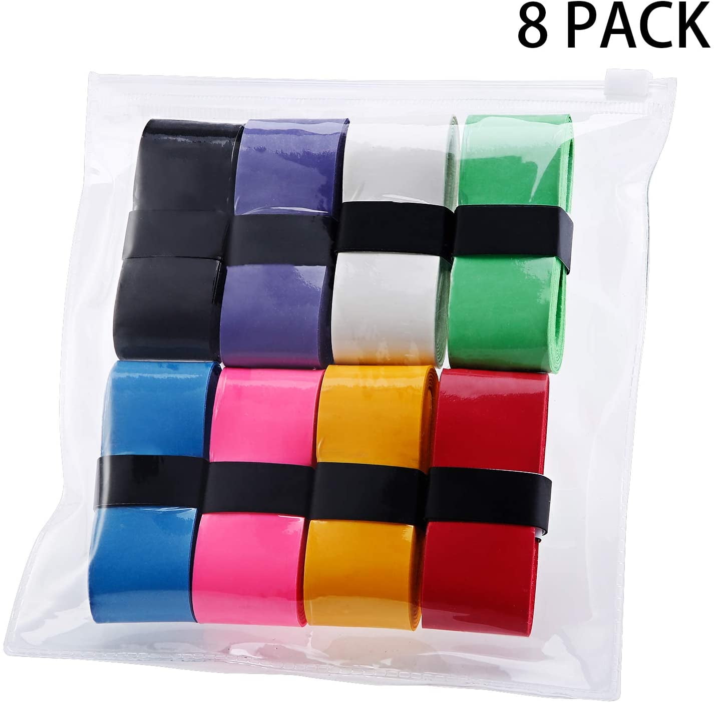 8 Pieces Tennis Badminton Rackets Grips Overgrips Tape For Anti-Slip ...