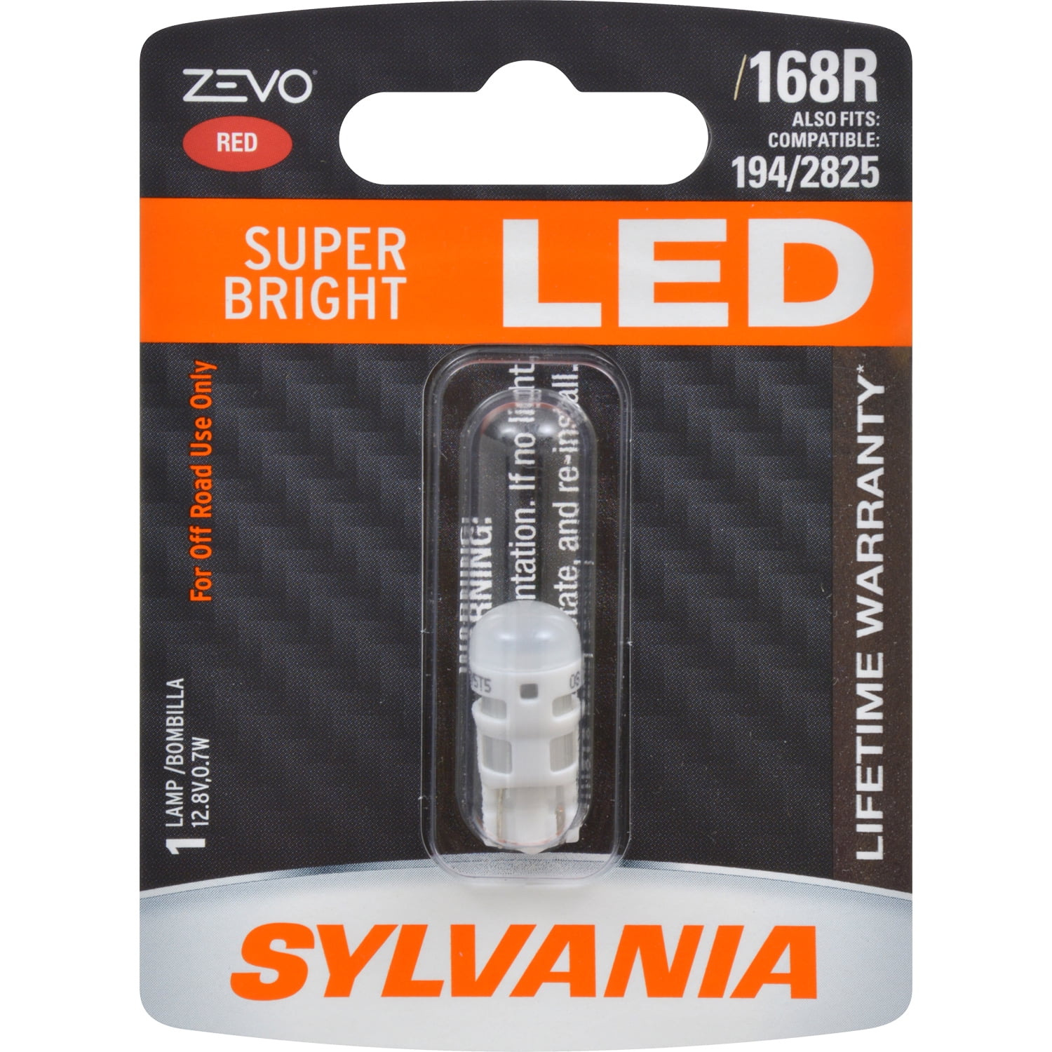 SYLVANIA ZEVO 168 T10 W5W Red LED Automotive Bulb - Walmart.com