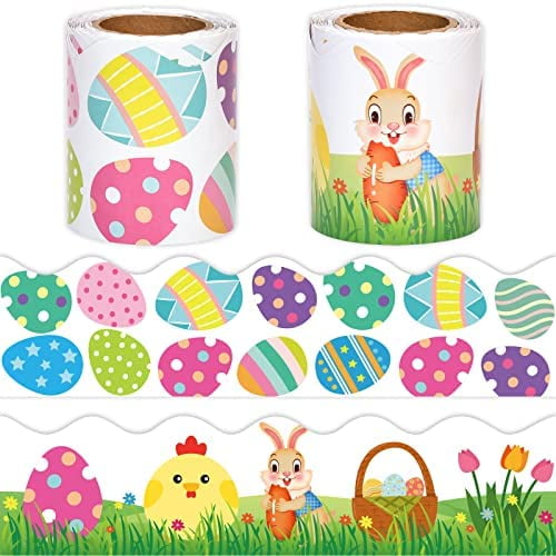 Easter Egg Bunny Chick Bulletin Board Borders for Easter Day Classroom ...