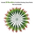 Red Artificial Monkey Grass Plants 20 Pack Outdoor UV Resistant Decor ...
