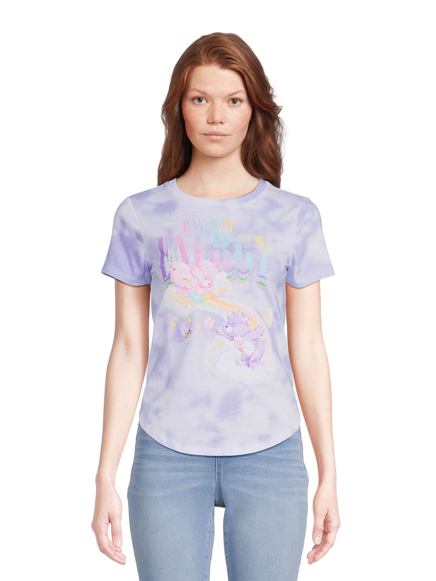 Care Bears Juniors Tie Dye Graphic Tee with Short Sleeves, Sizes XS ...