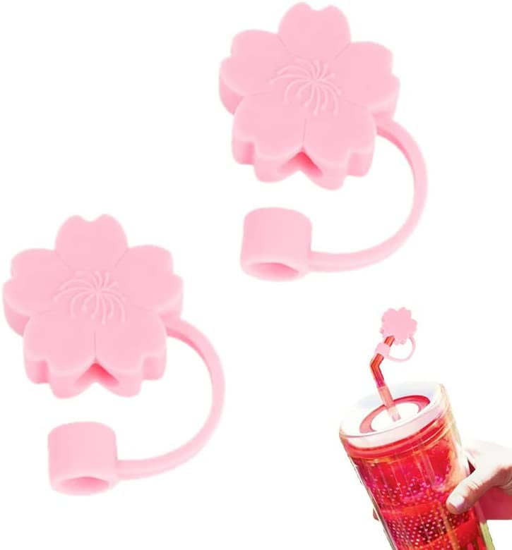 Straw Covers Cap Cute 2 Pcs Silicone Straw Tips Cover Reusable Drinking ...