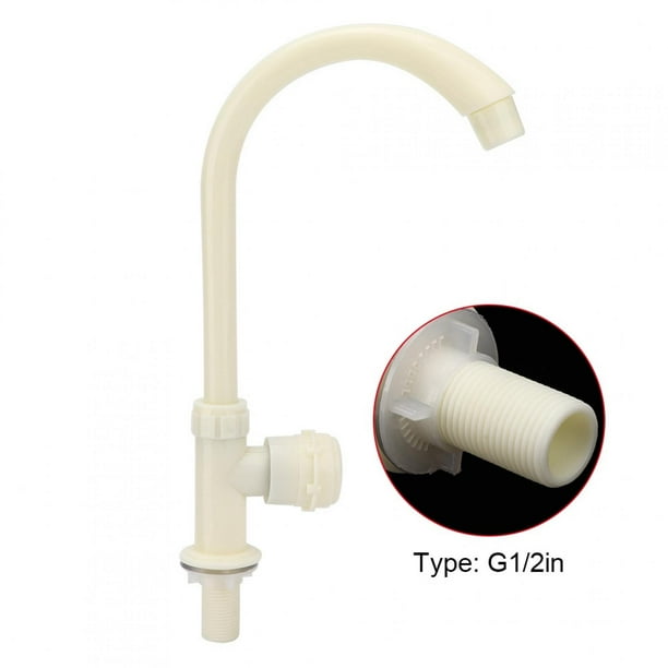 ANGGREK Water Tap,Sink Faucet,G1/2in Plastic Single Cold Rotating ...
